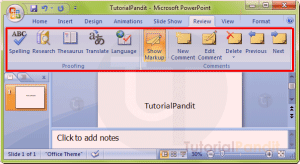 MS PowerPoint Review Tab in Hindi - MS PowerPoint Review Tab ...