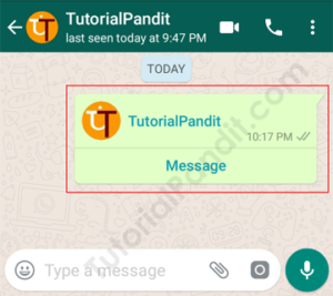 WhatsApp पर Contacts Share कैसे करें - TutorialPandit.