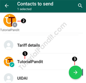 WhatsApp पर Contacts Share कैसे करें - TutorialPandit.