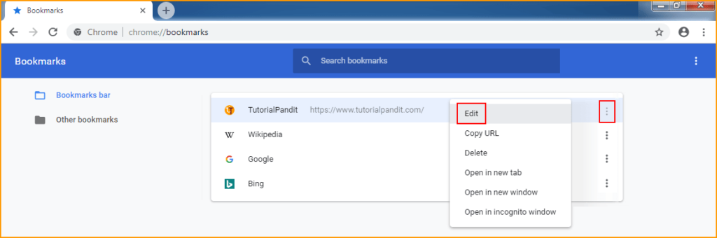 Chrome Browser में Bookmark कैसे बनाते हैं - TutorialPandit.