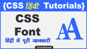 CSS Font Property in Hindi की पूरी जानकारी - TutorialPandit.